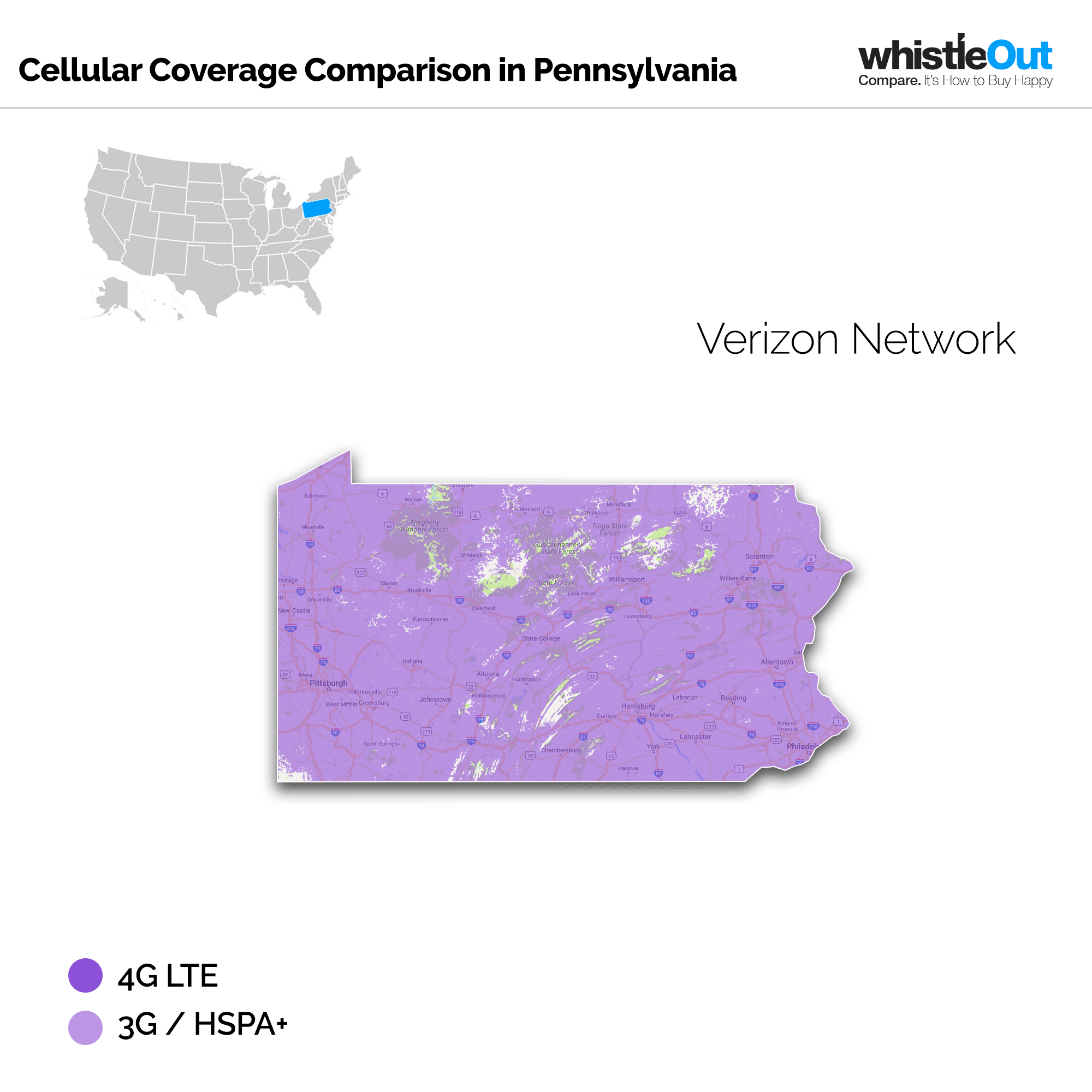 Best Cell Phone Coverage in Pennsylvania | WhistleOut