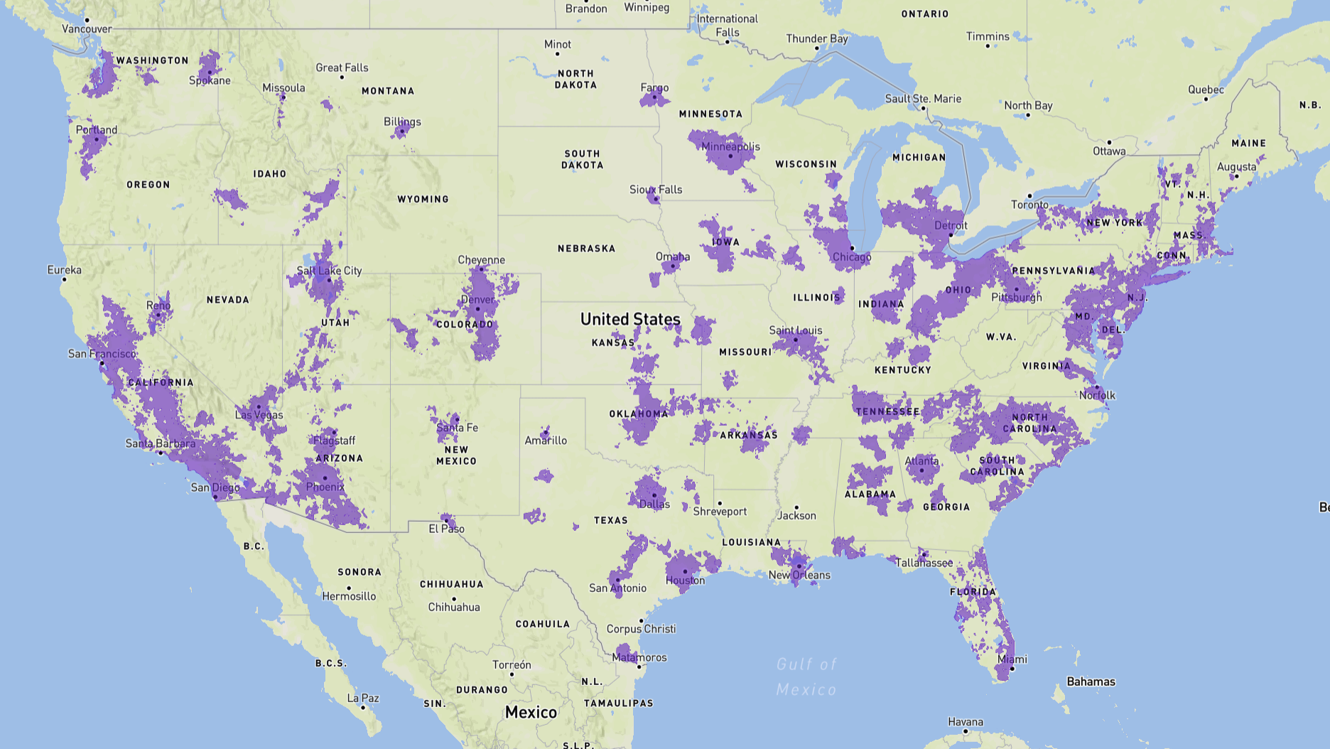 Xfinity Mobile 5G and 4G LTE Network Coverage Map | WhistleOut